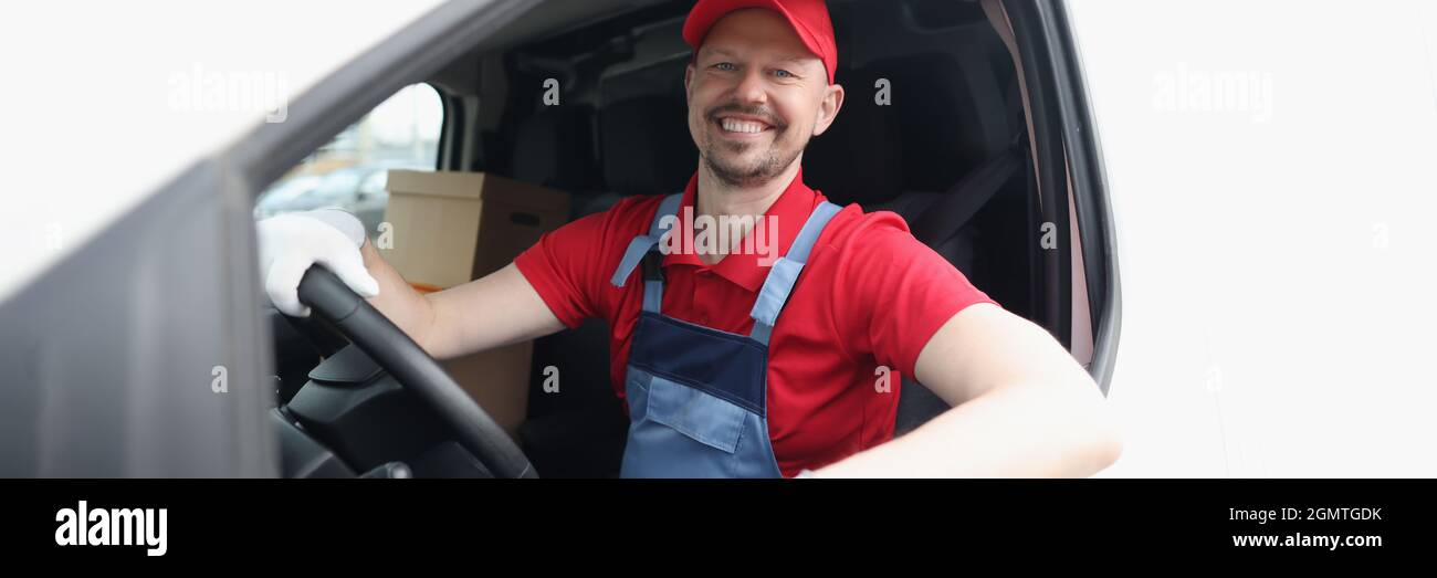 Courier driving hi-res stock photography and images - Alamy