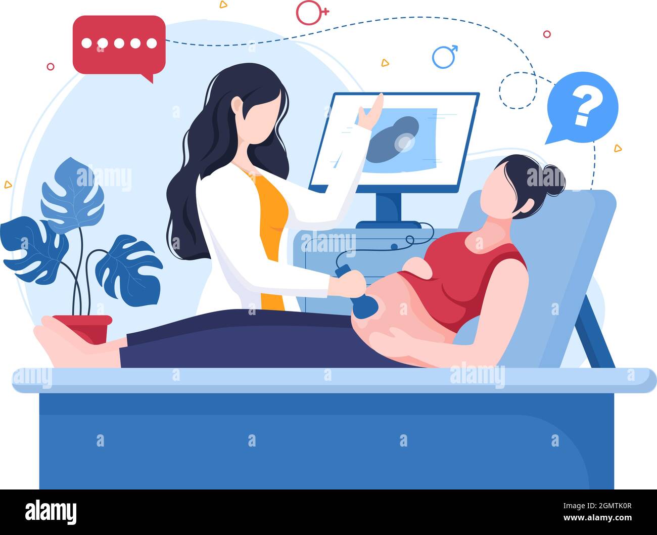 Pregnant Lady or Mother in Medical Consultation by Pregnancy Doctor ...