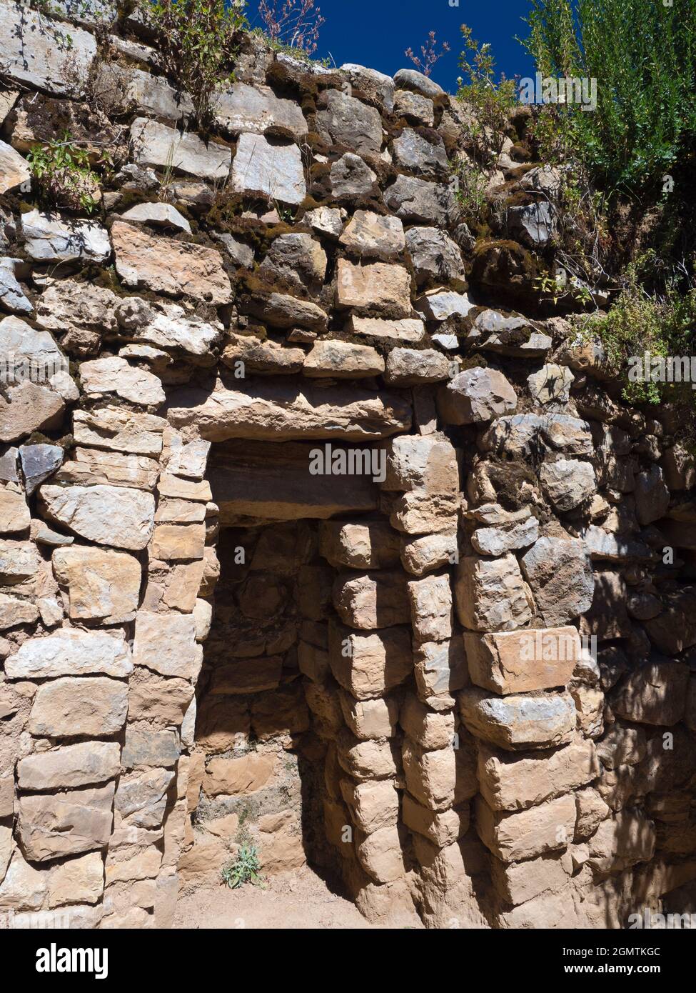 Lake Titicaca, Peru - 18 May 2018; Ancient pre-Columbian ruins at ...