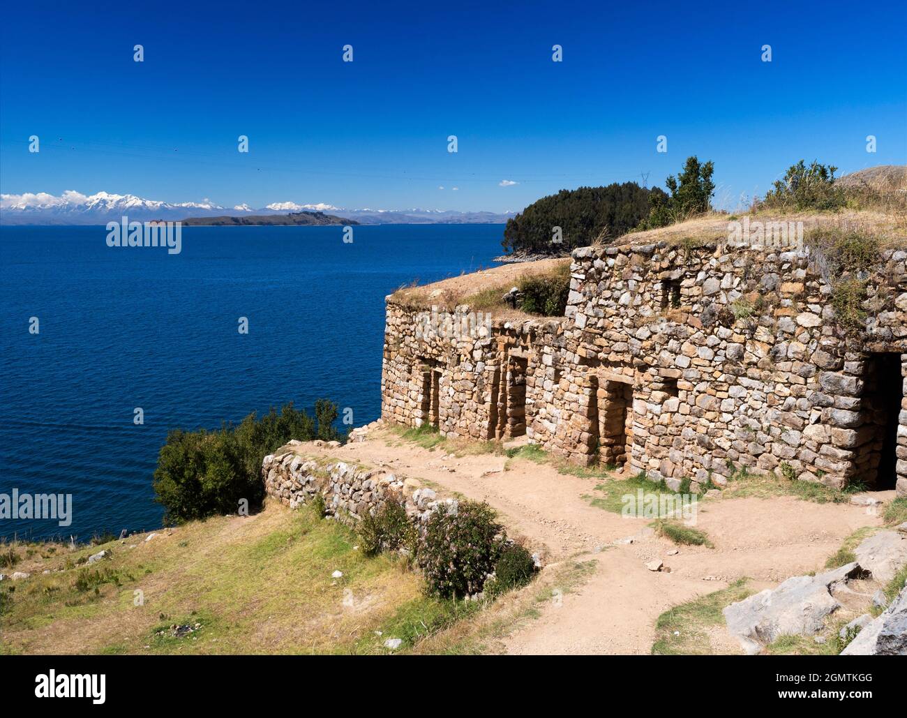 Lake Titicaca, Peru - 18 May 2018; Ancient pre-Columbian ruins at ...