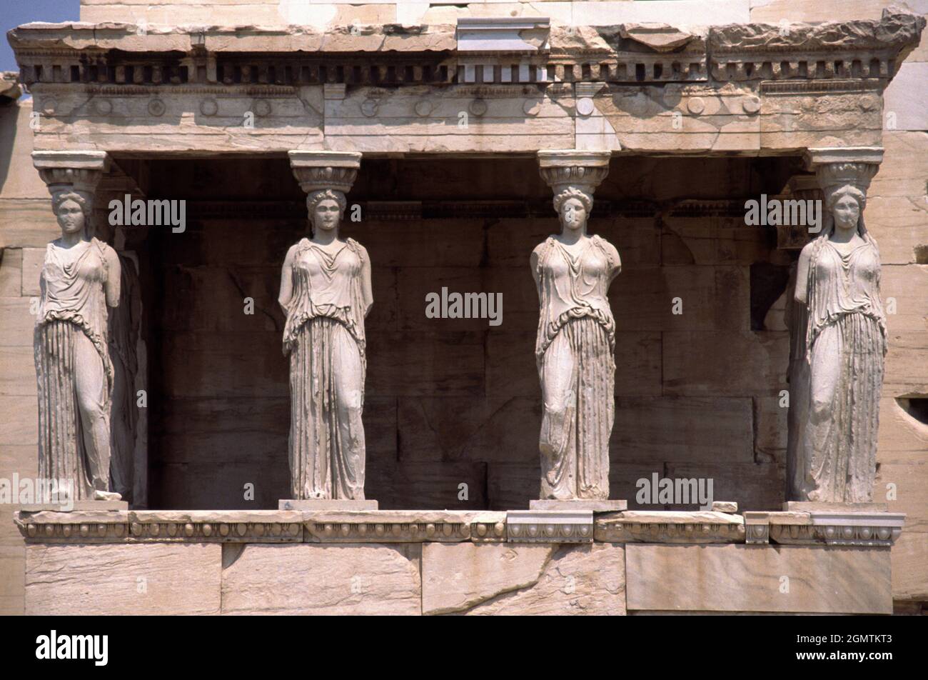 Athens, Greece - June 1999; Built around 400 BCE on top of the ...