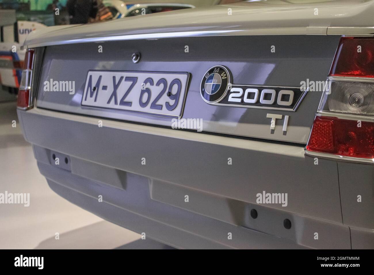 BMW 2000ti rear view. Close-up. The car was racing in the '60s. BMW ...