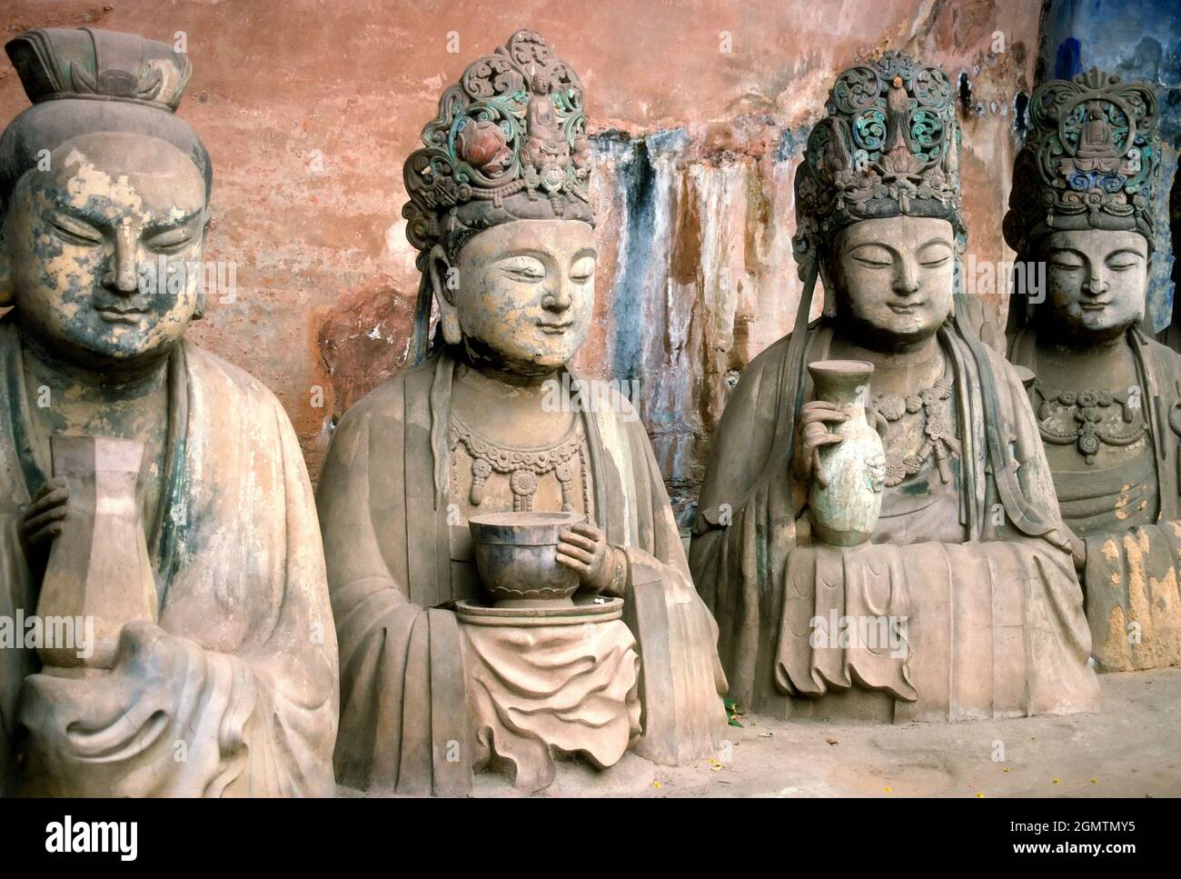 Chongqing, Sichuan, China - December 1997 The spectacular Dazu Rock ...