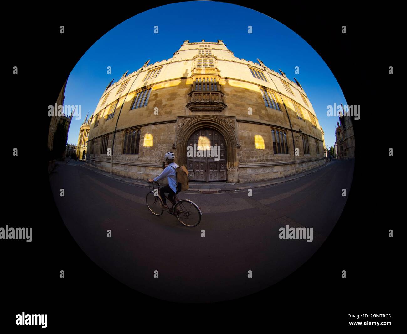 Oxford, England - 7 August 2020; one man cycling in view. Here we see ...