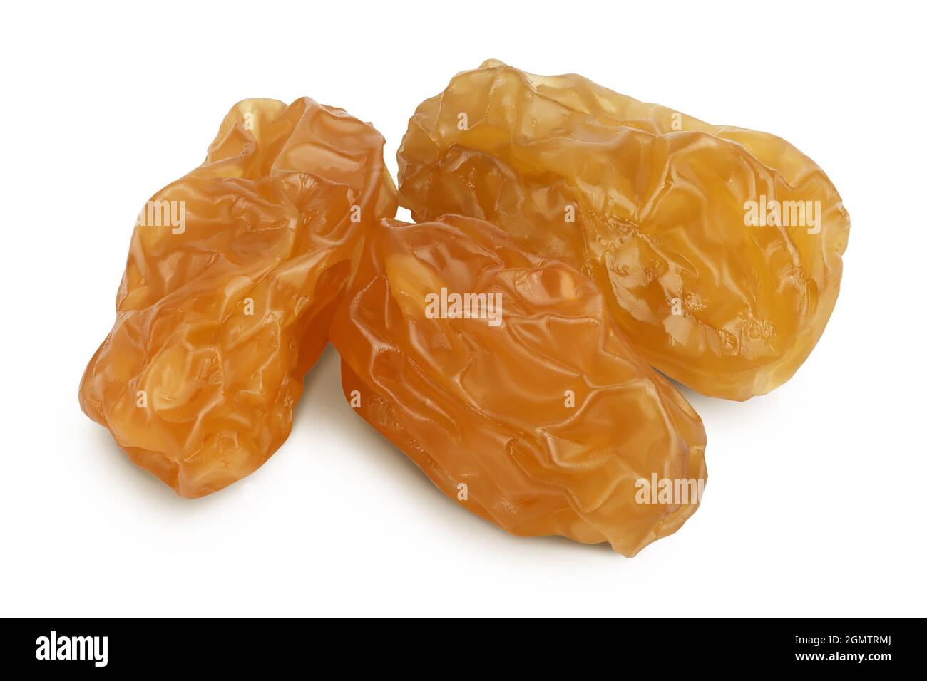 Yellow raisin isolated on white background with clipping path and full ...