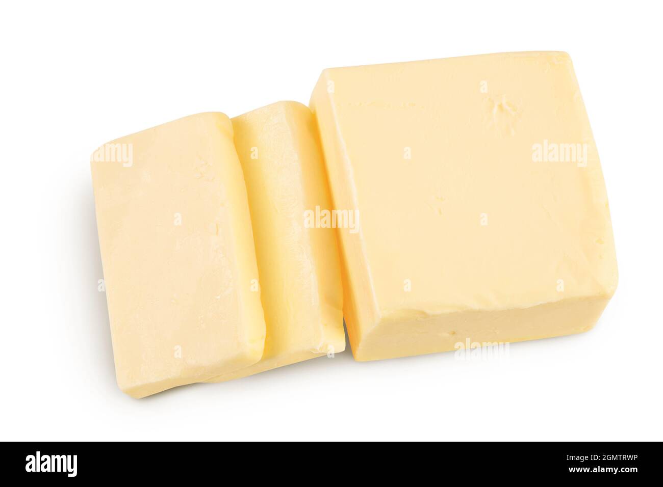 butter isolated on white background with clipping path and full depth ...