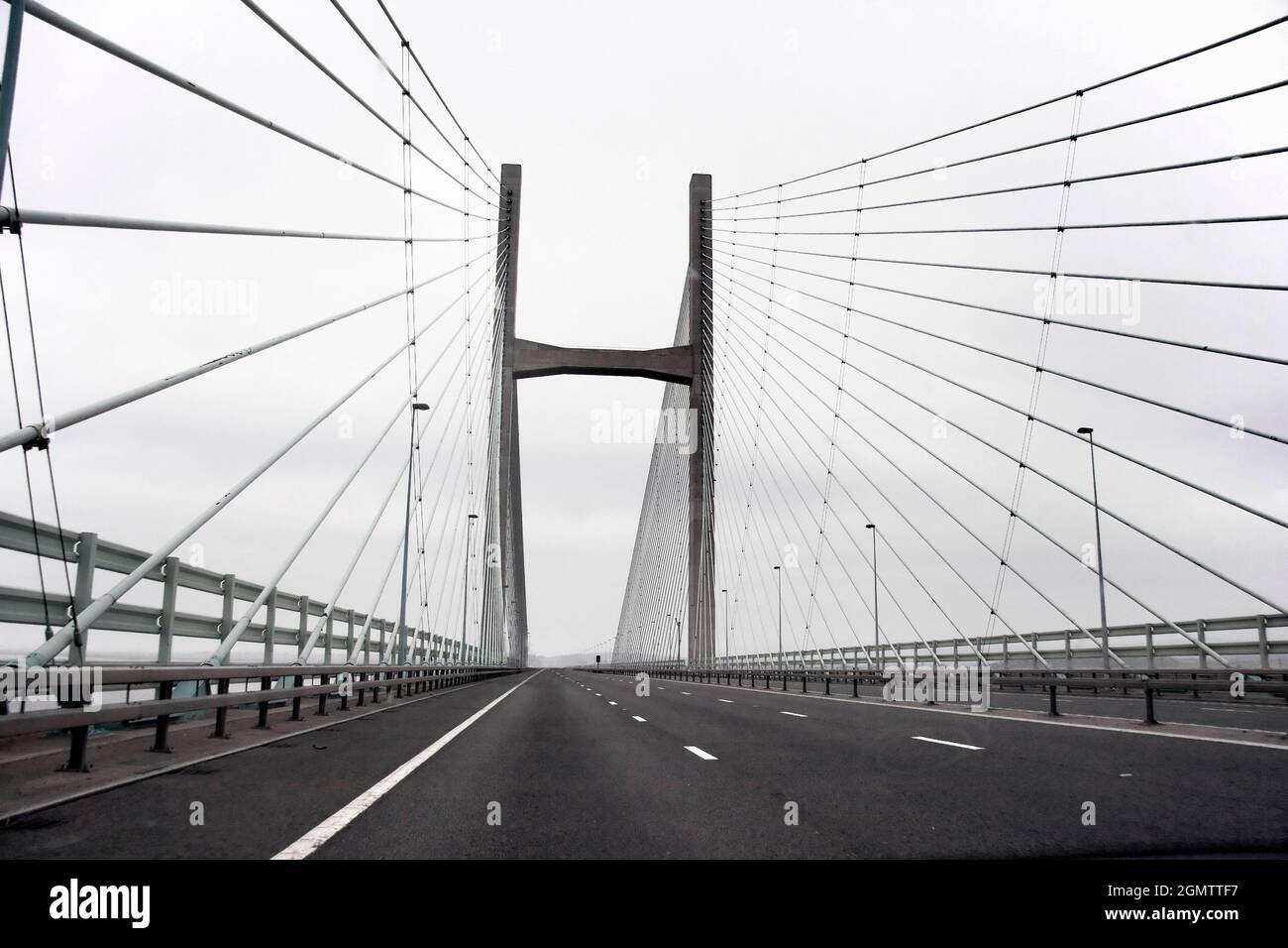 Severn Crossing, Wales/England Border, 2008; The elegant Severn Bridge ...