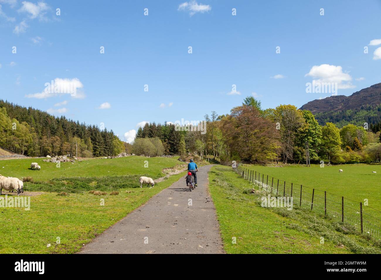 Loch Earn Railway Path between St Fillans and Comrie Stock Photo - Alamy