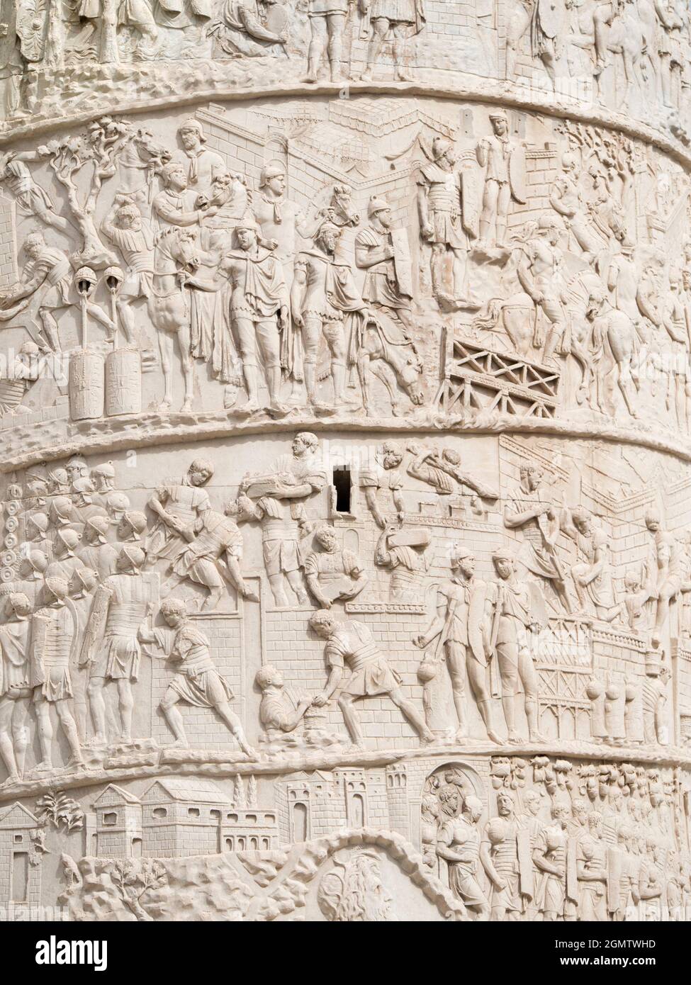Rome, Italy - October 2014; Trajan's Column is a Roman triumphal column ...