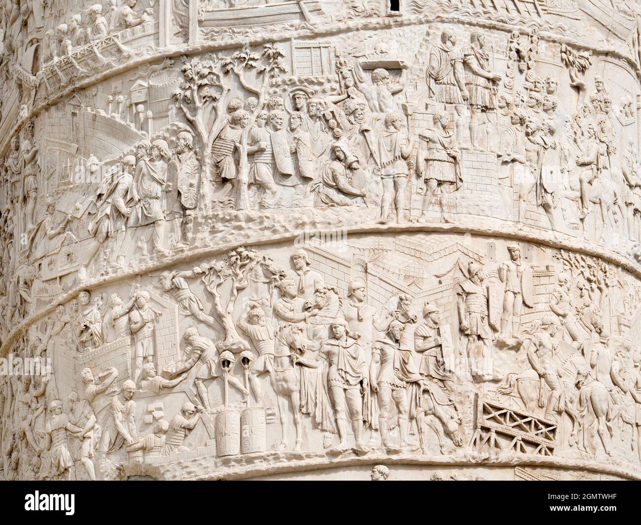 Rome, Italy - October 2014; Trajan's Column is a Roman triumphal column ...