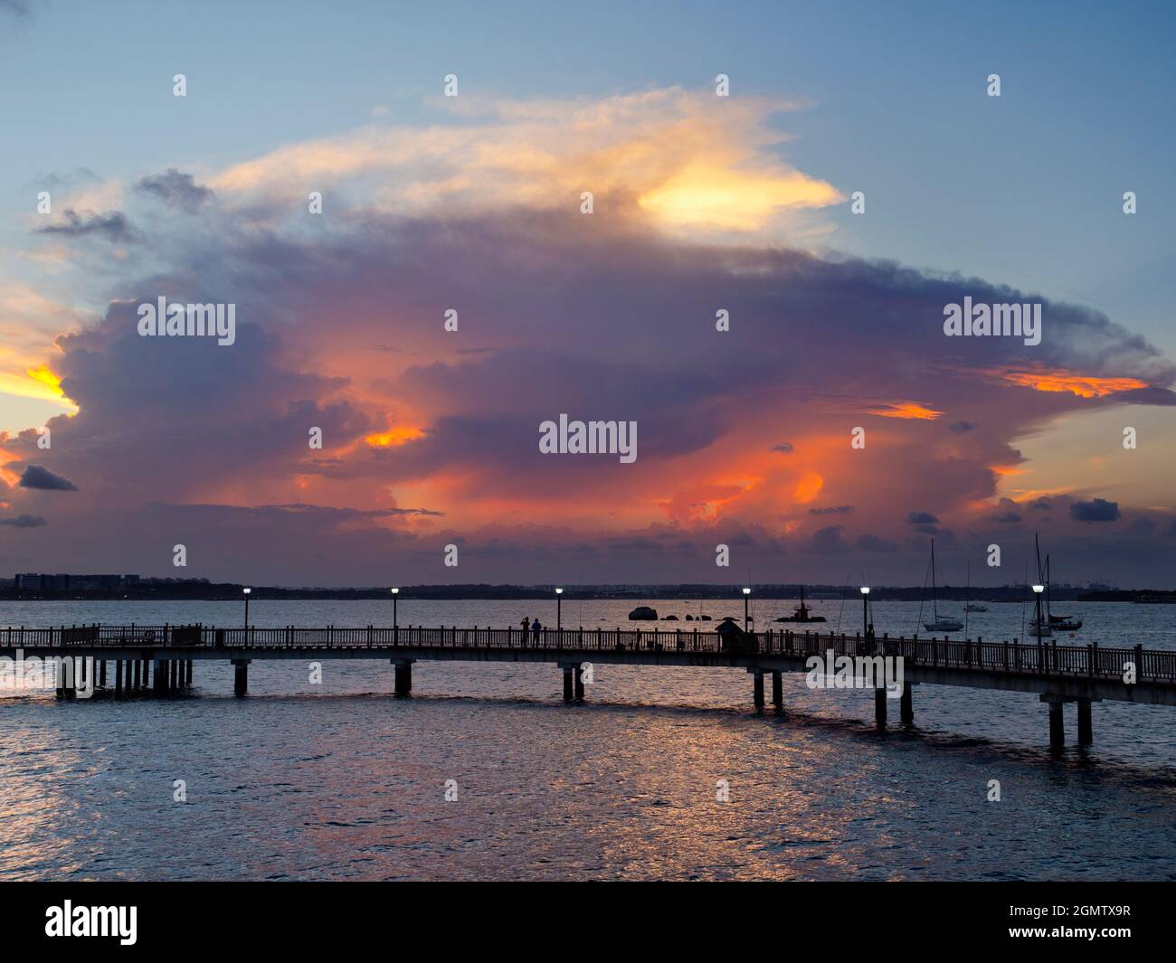 Changi, Singapore - 19 March 2019 The scenic Changi Point boardwalk ...