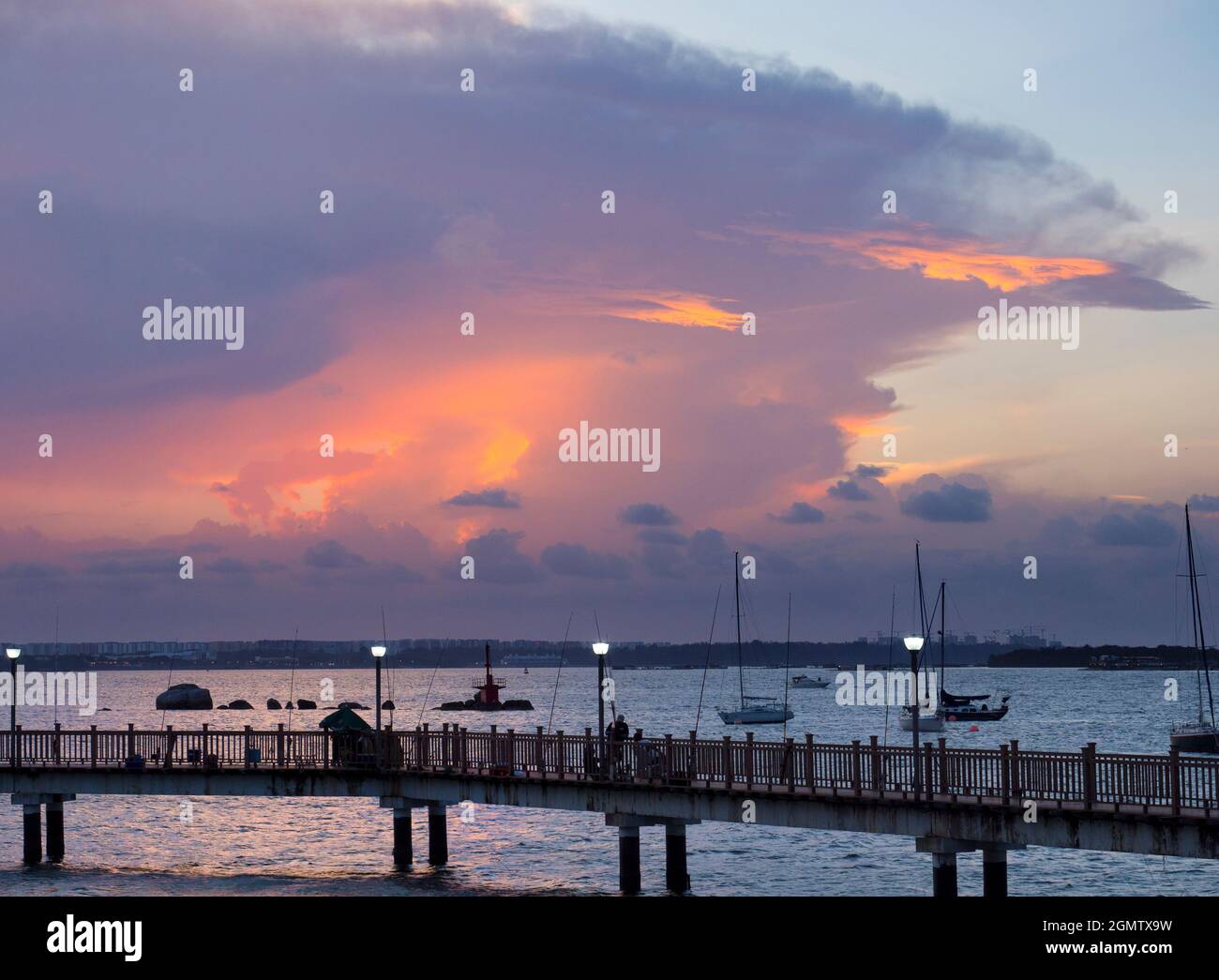 Changi, Singapore - 19 March 2019 The scenic Changi Point boardwalk ...