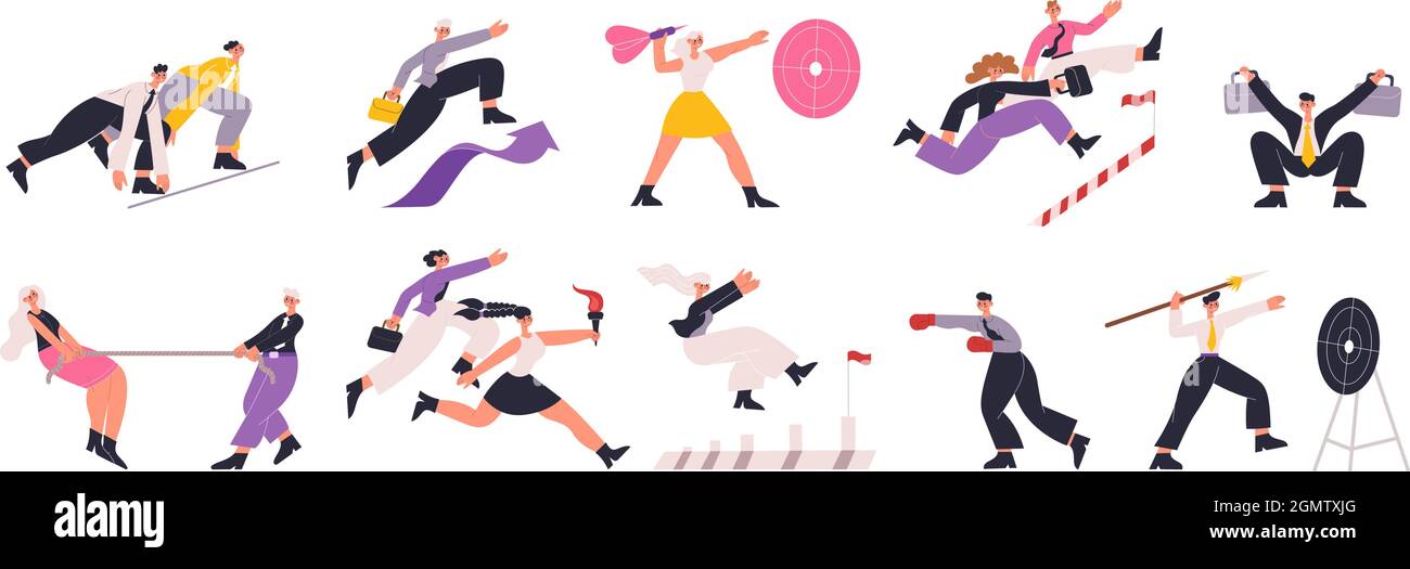 Office worker characters professional business corporate competition ...