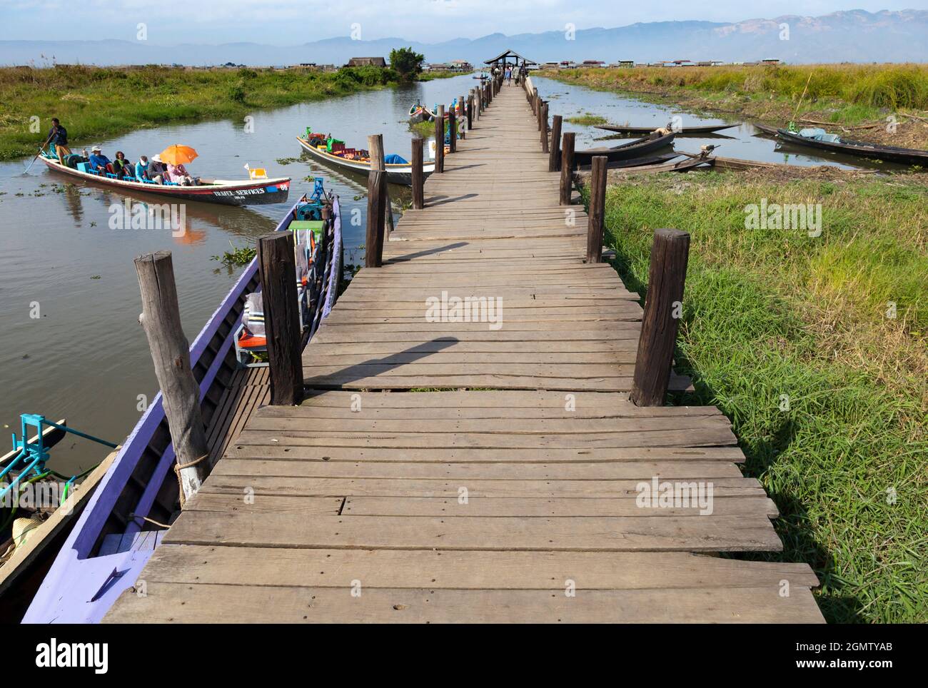 Lake Inle, Myanmar - 1 February 2013; Inle Lake is a large and scenic ...