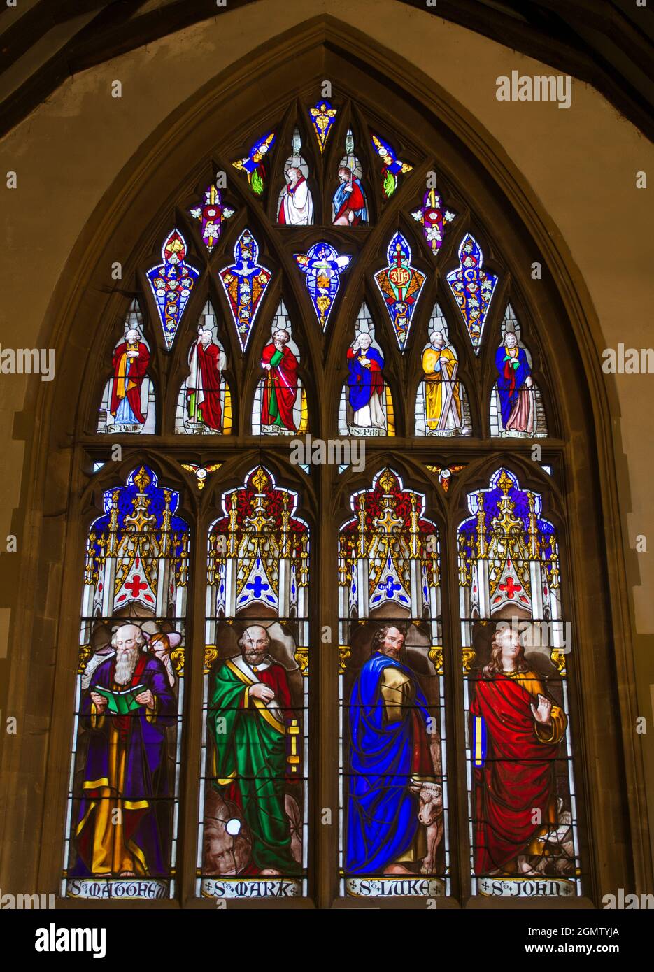 From the nave of St Helens Church, an image of the four evangelists ...