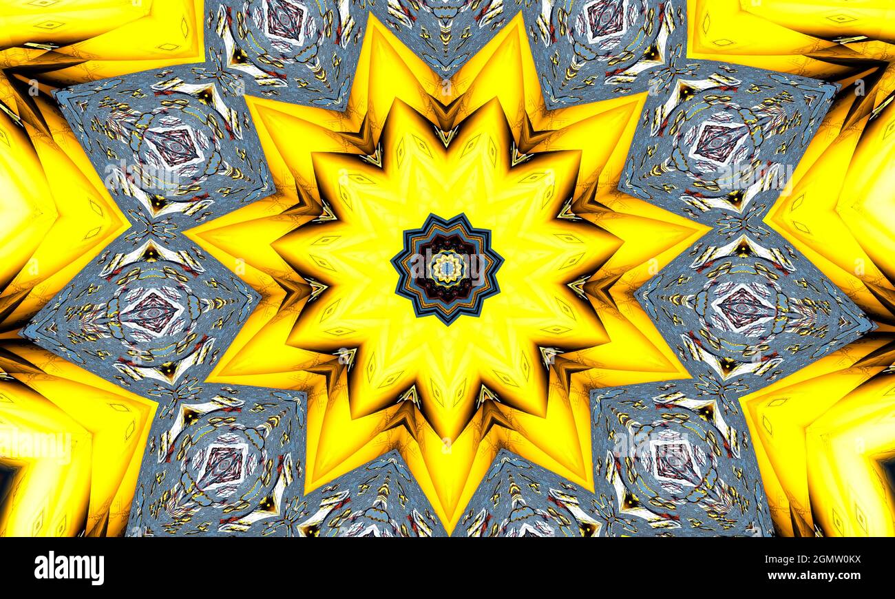 Sulphur yellow kaleidoscope. Seamless background from natural sulphur ...