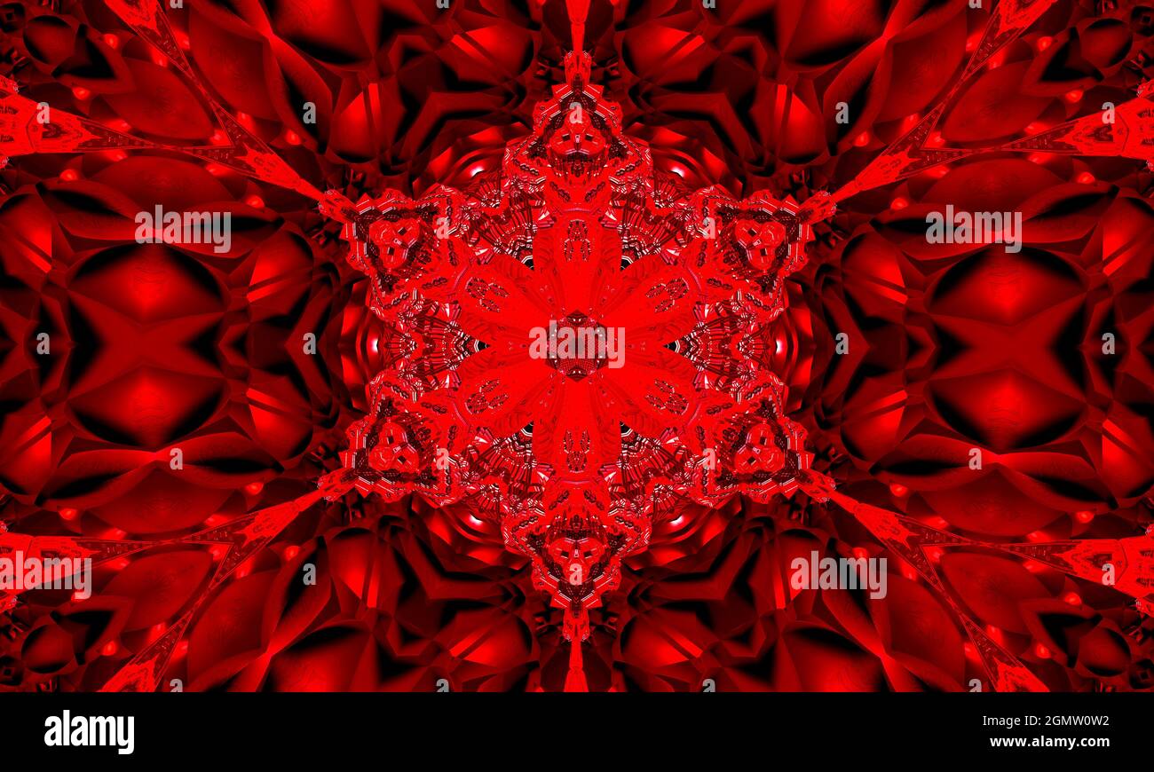 Horror red star kaleidoscope pattern wallpaper design Stock Photo - Alamy