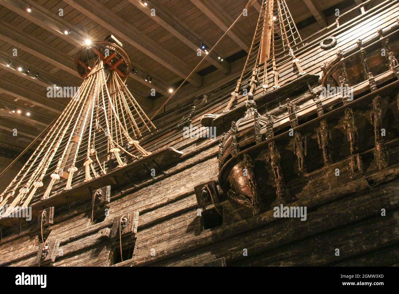 Stockholm, Sweden - December 30 2018: the view of Vasa Warship stern at ...