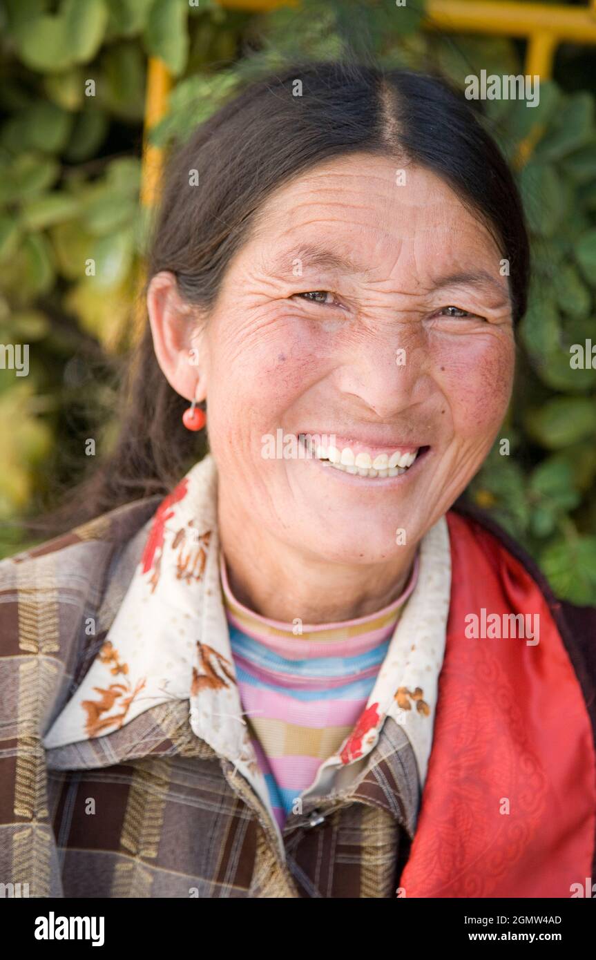 Lhasa, Tibet - 21 October 2006 An old face that is full of character ...