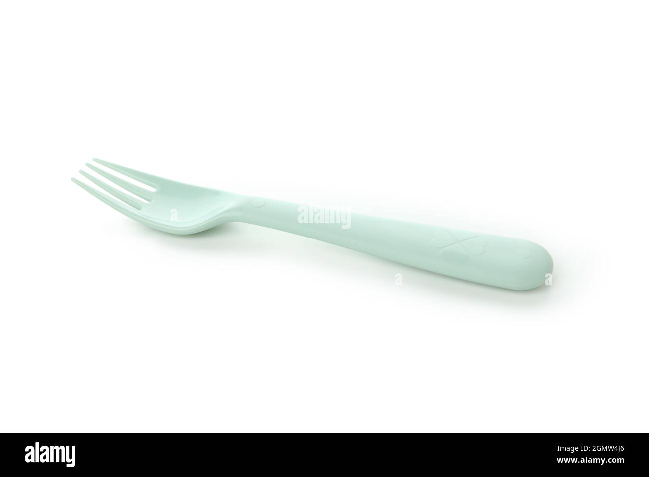 Single plastic fork isolated on white background Stock Photo - Alamy