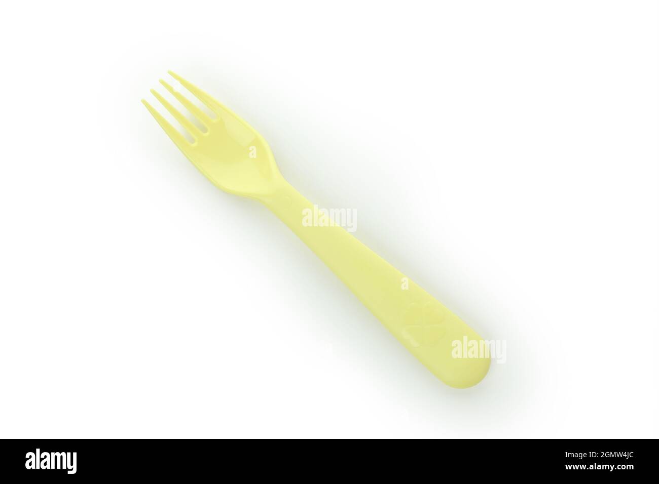 Single plastic fork isolated on white background Stock Photo - Alamy