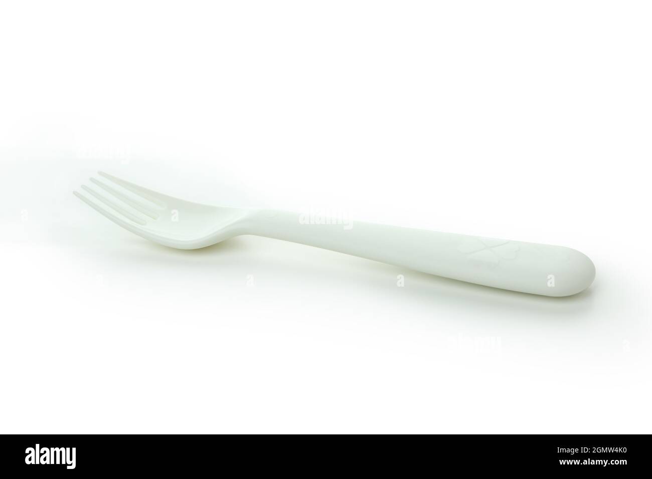 Single plastic fork isolated on white background Stock Photo - Alamy