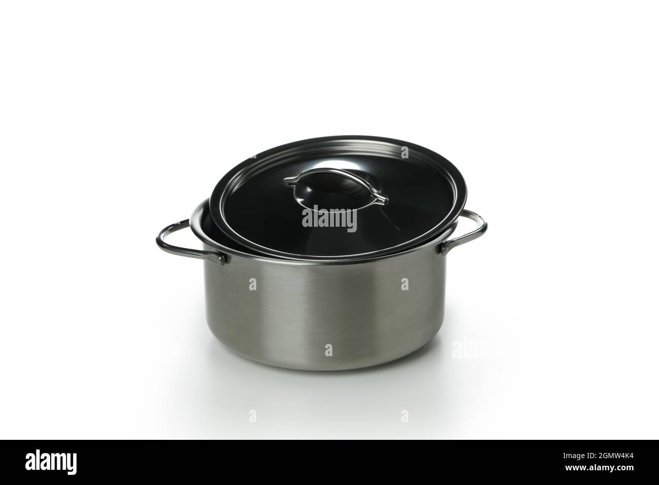 Empty metal pot isolated on white background Stock Photo - Alamy