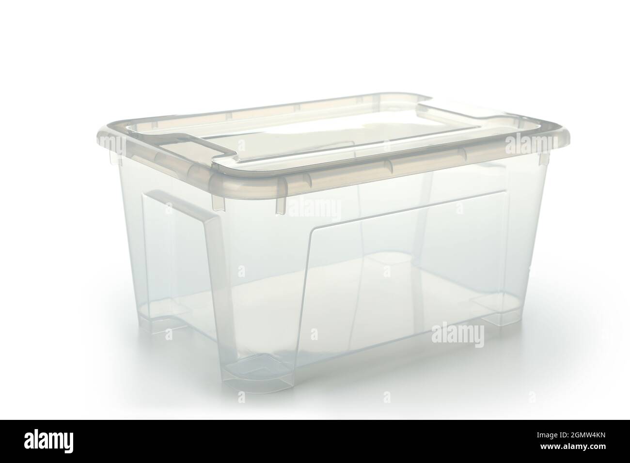 Empty plastic box isolated on white background Stock Photo - Alamy