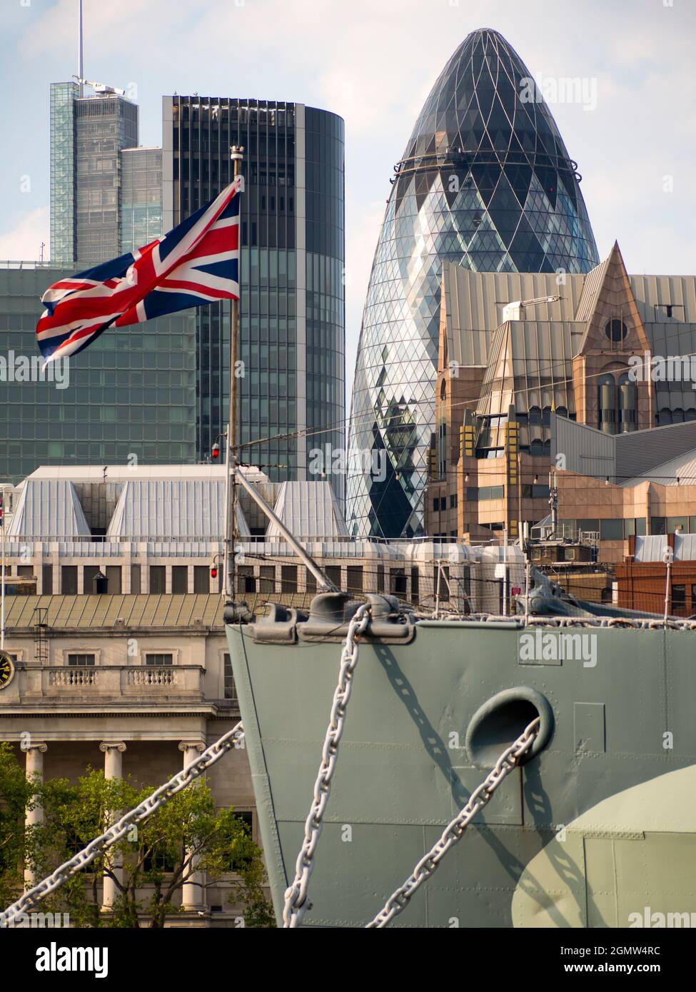 London, England - 2006; HMS Belfast is a light cruiser that was built ...