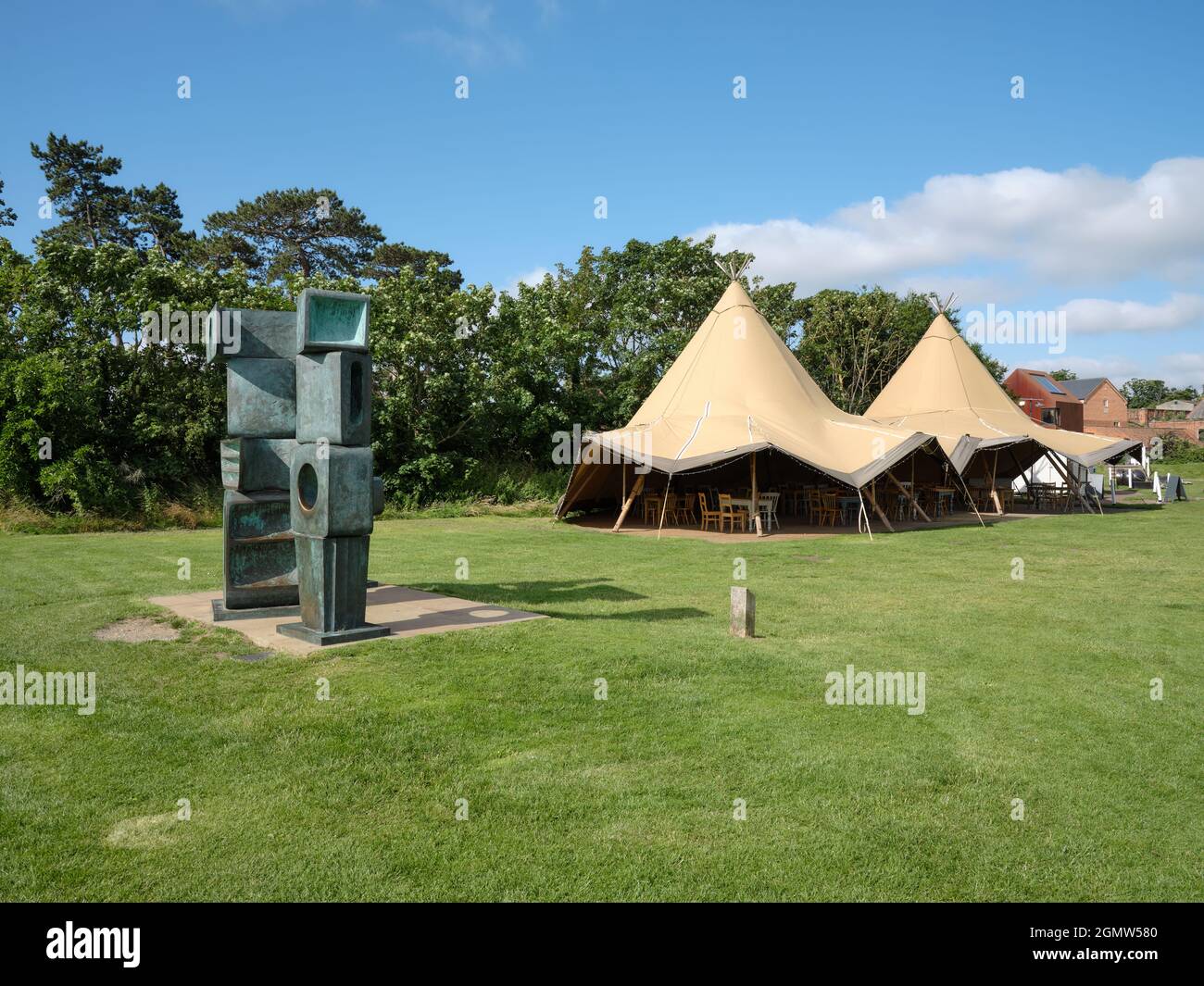 Outdoor art sculptures on display in the grounds of Snape Maltings arts ...