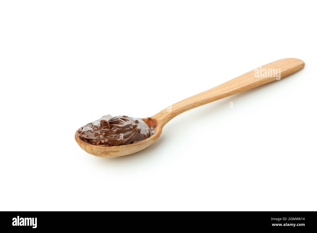 Spoon with chocolate paste isolated on white background Stock Photo - Alamy