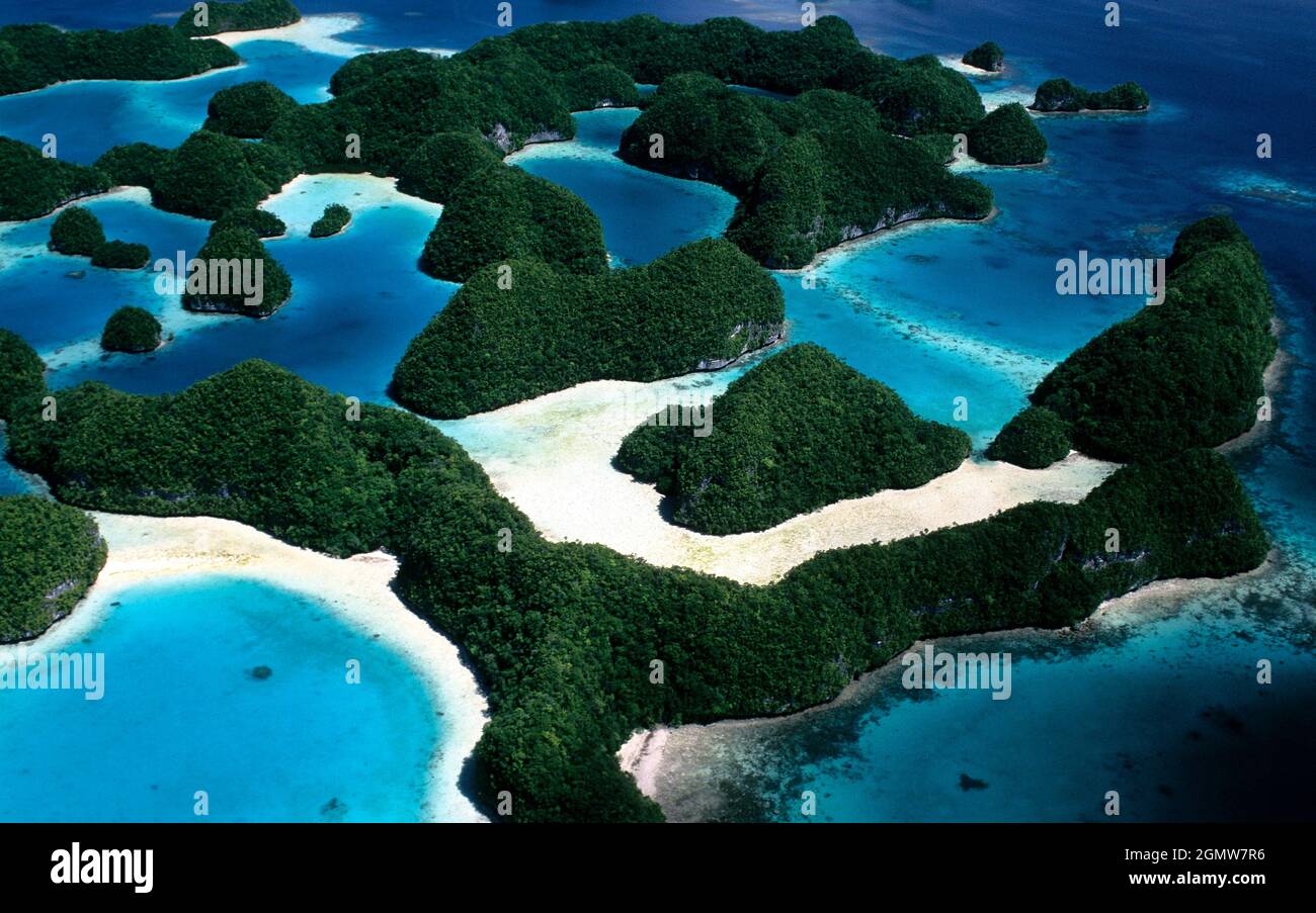 AERIAL OVER THE ROCK ISLANDS PALAU Stock Photo - Alamy