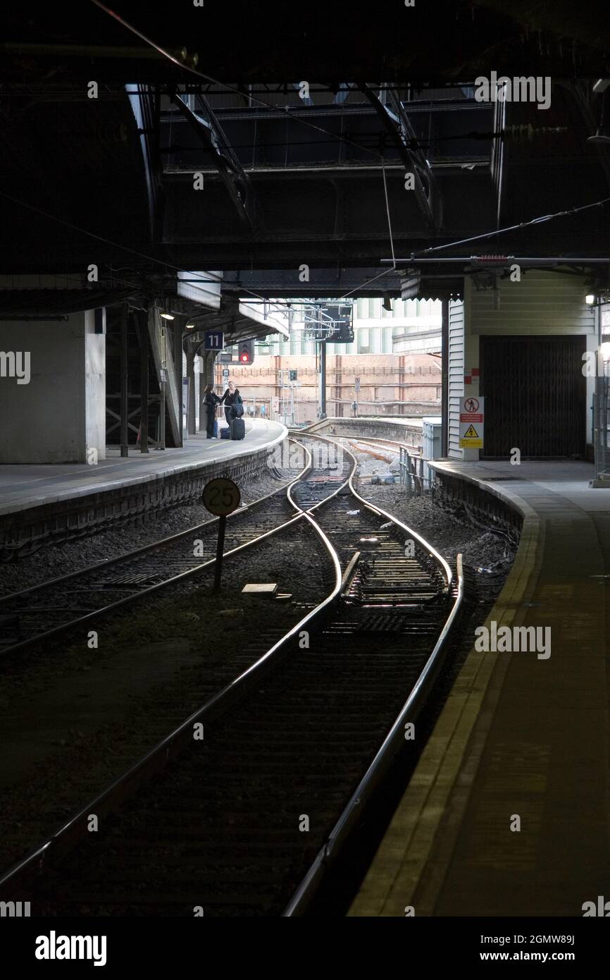 Shot at the end of one of the immensely long platforms in a London ...