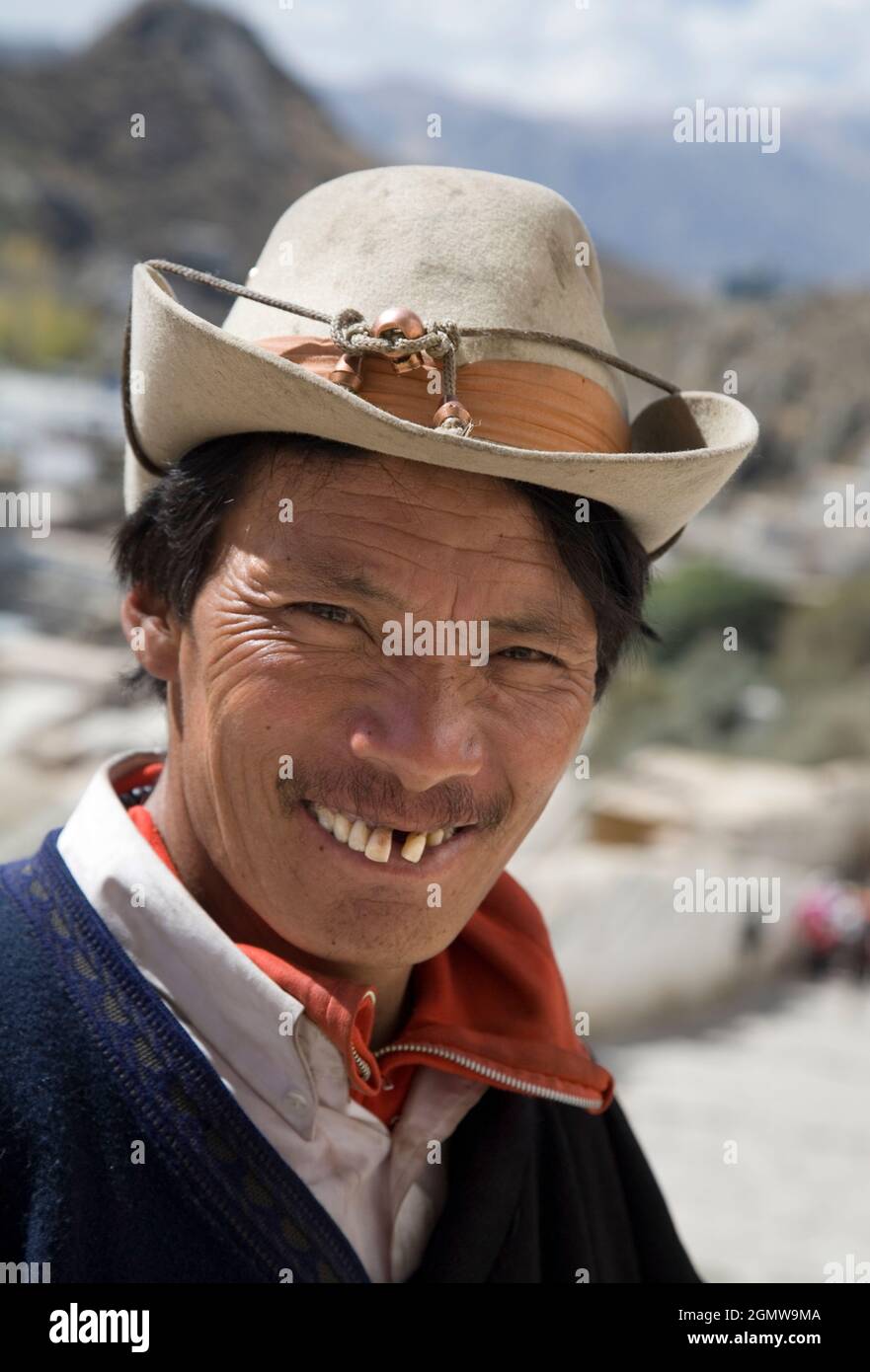 Lhasa, Tibet - 20 October 2006 An old face that is full of character ...