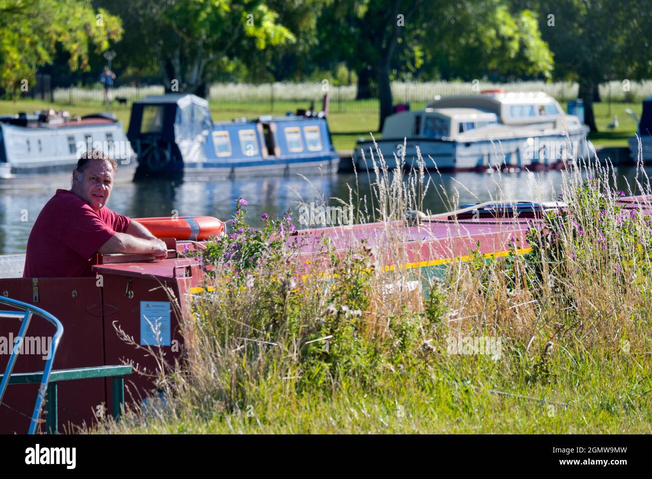 Abingdon, England - 30 July 2020; One person in view, standing in his ...