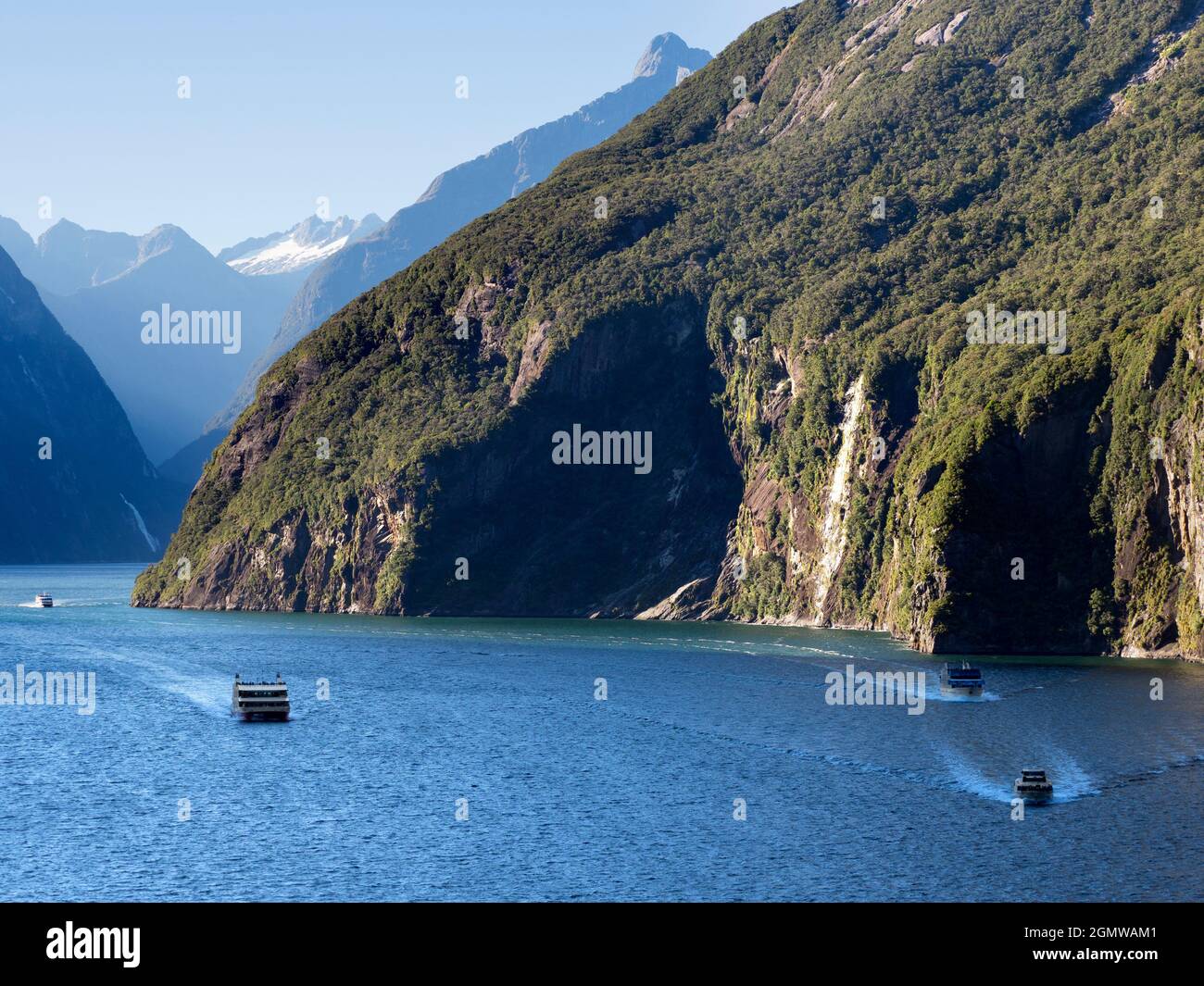 Fiordland, New Zealand - 25 February 2019; Milford Sound is one of the ...