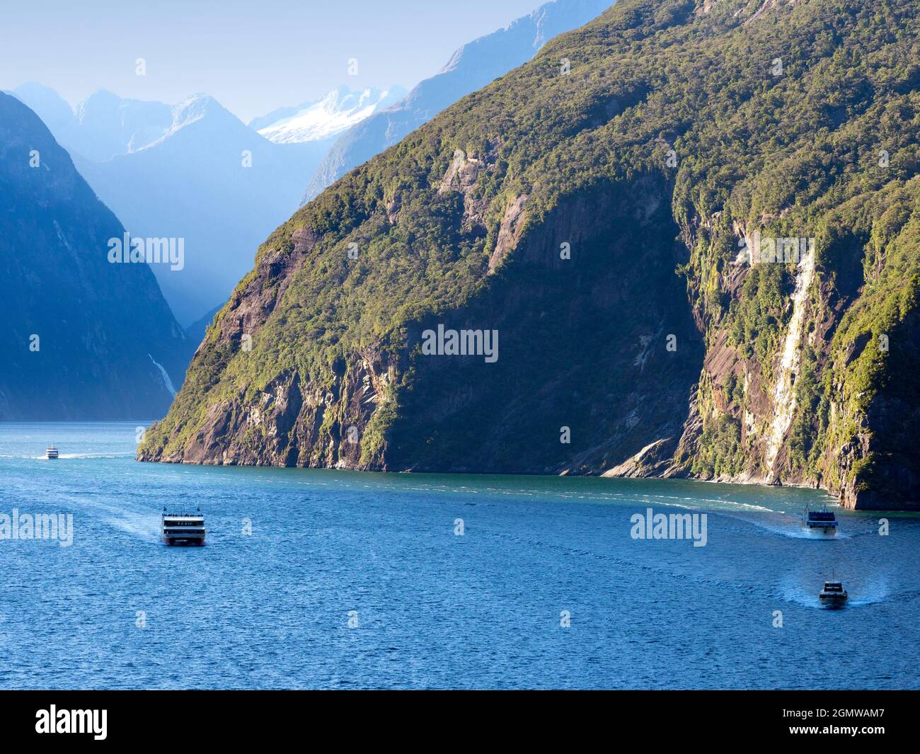 Fiordland, New Zealand - 25 February 2019; Milford Sound is one of the ...