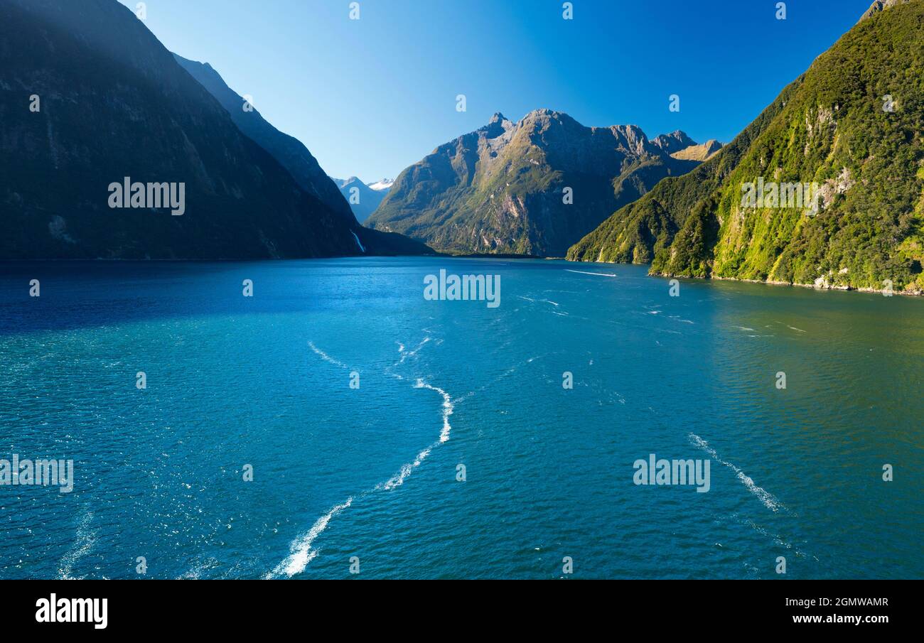 Fiordland, New Zealand - 25 February 2019; Milford Sound is one of the ...