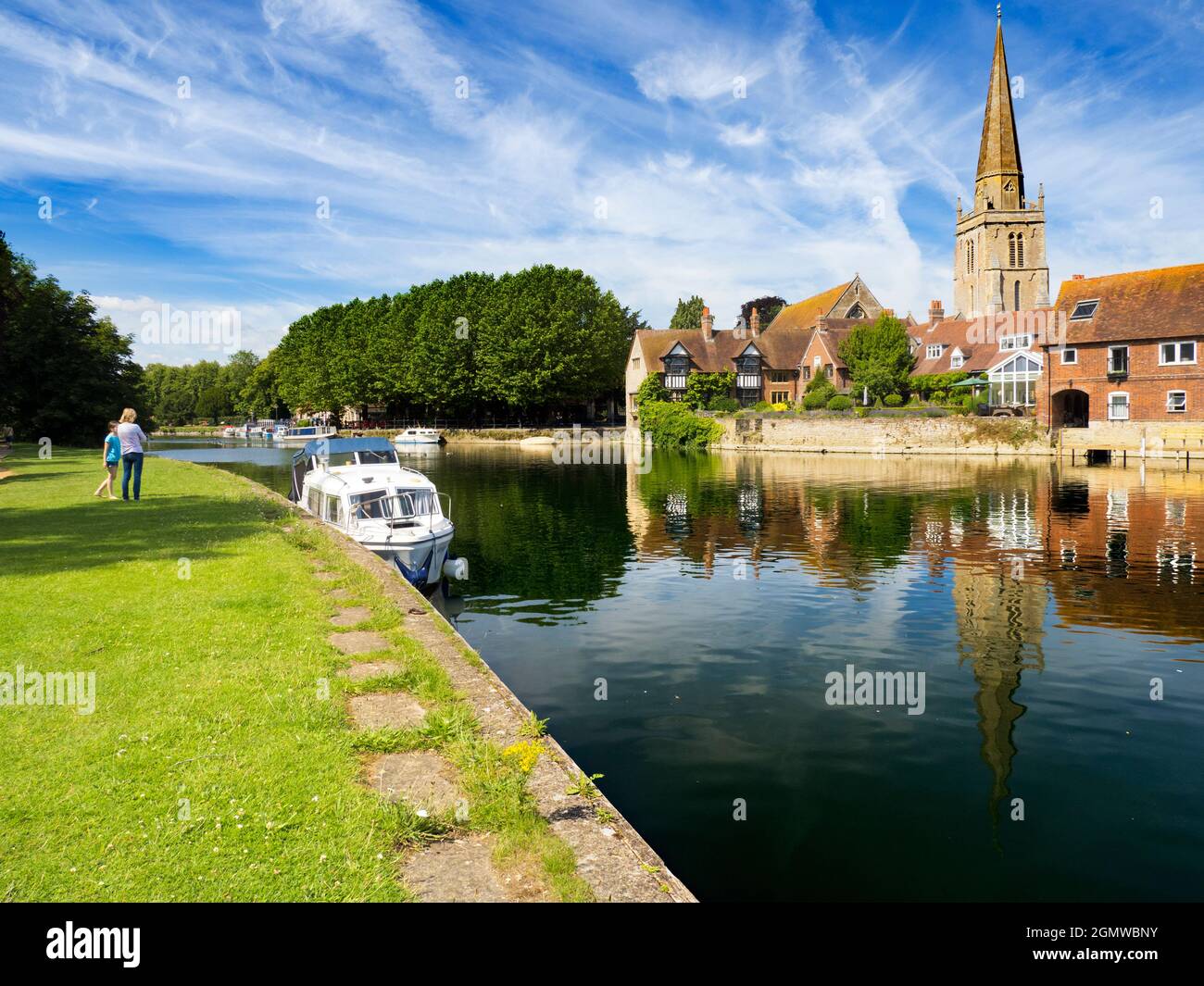 Abingdon, England - 12 July 2020; Two people in shot. Saint Helen's ...
