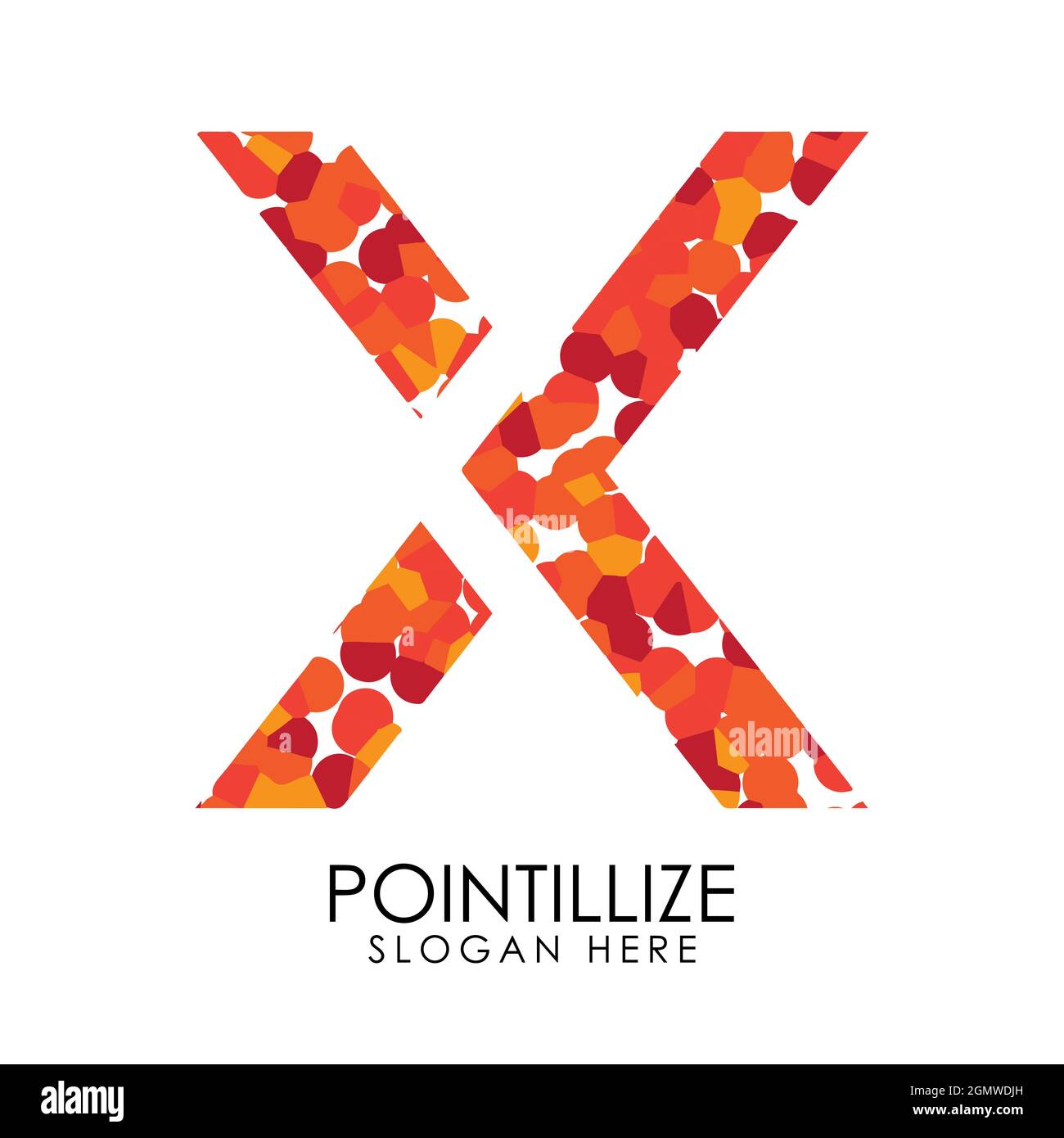 Letter X logo design in pointillize effect. Branding letter logo in ...