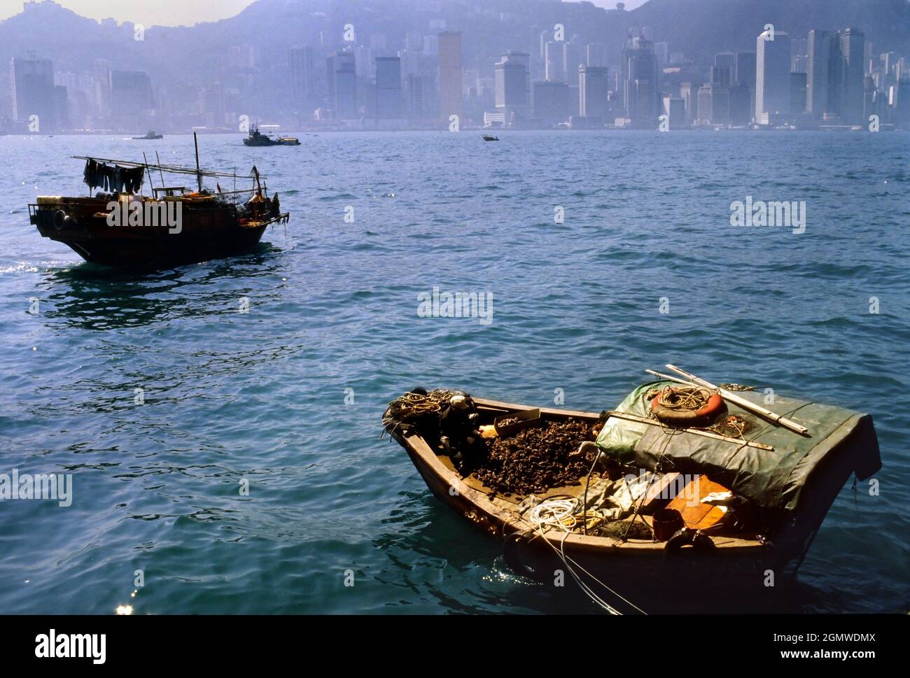 Hong Kong, China - 9 May 2004 A rare sight, this - oyster fishing in ...