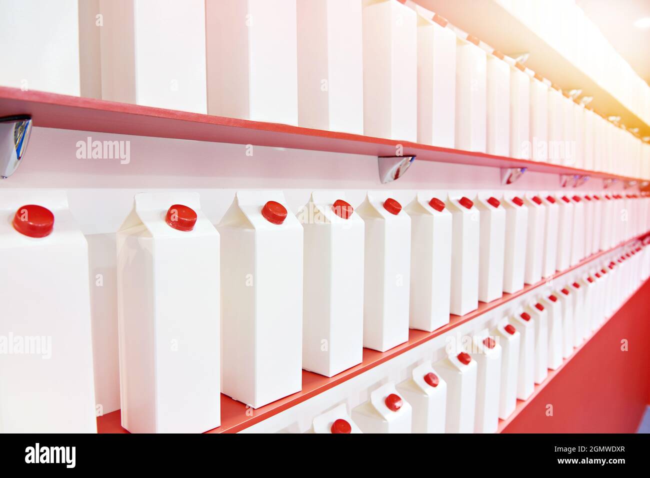 Packaging for pasteurized dairy products Stock Photo - Alamy