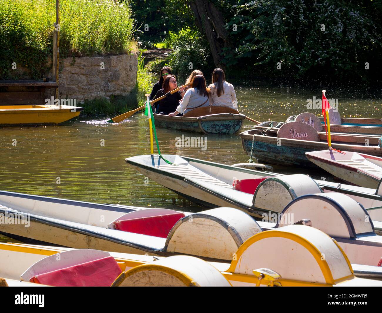 Oxford, England - 21 May 2019; five people in shot. A tranquil scene by ...