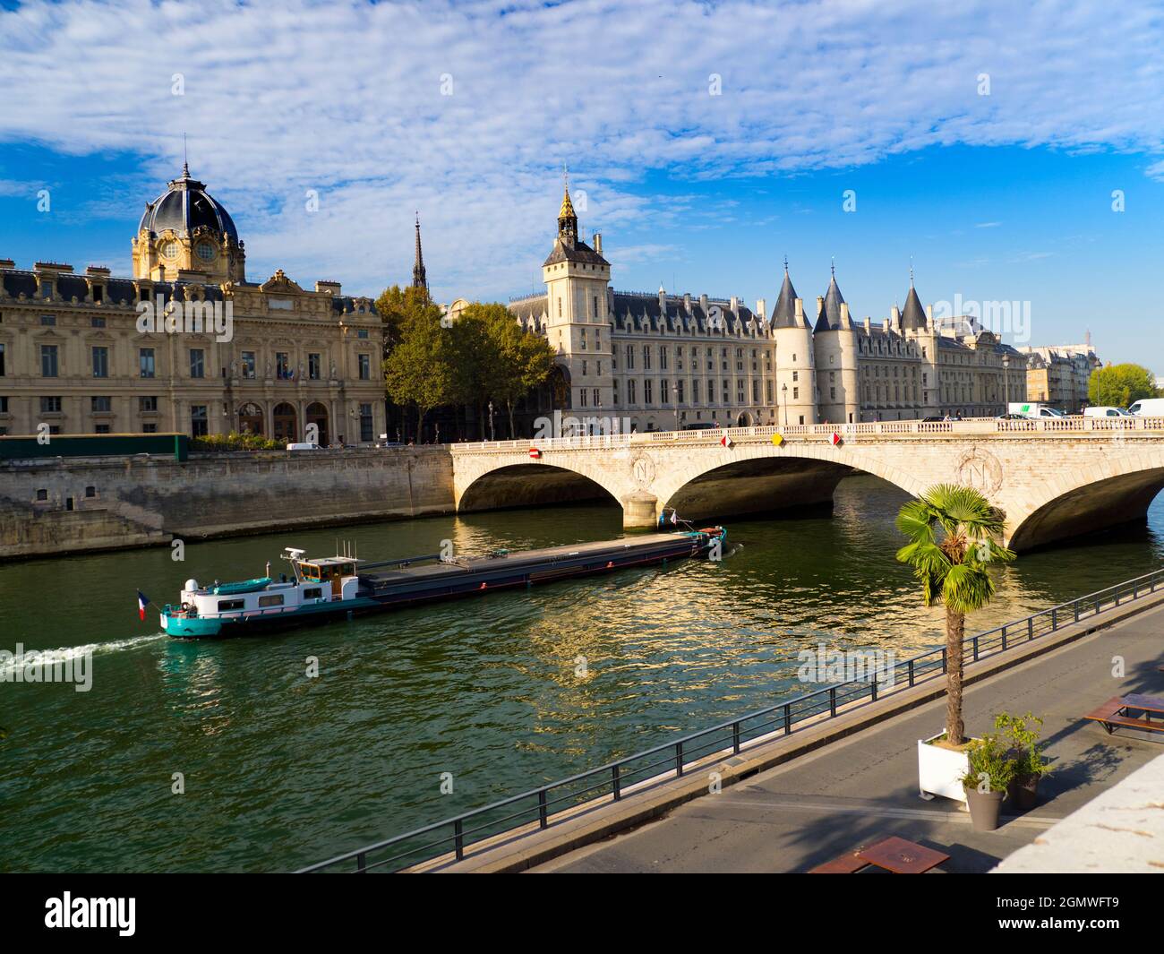 Paris, France - 20 September , 2018 The River Seine and its collection ...