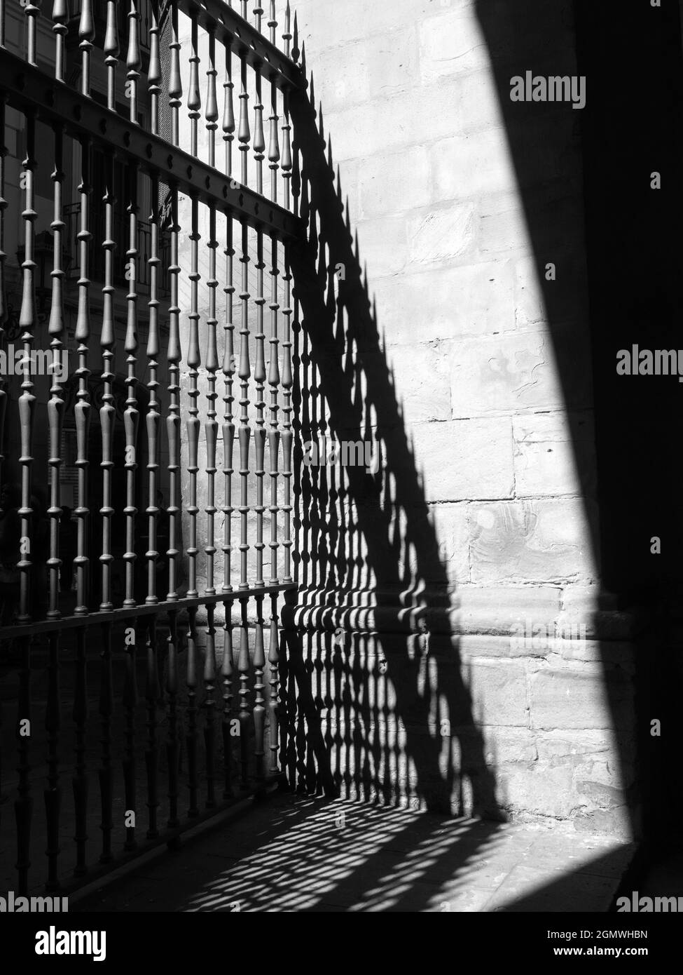Bilbao, Spain - 8 September 2015; no people in view. Railings and ...