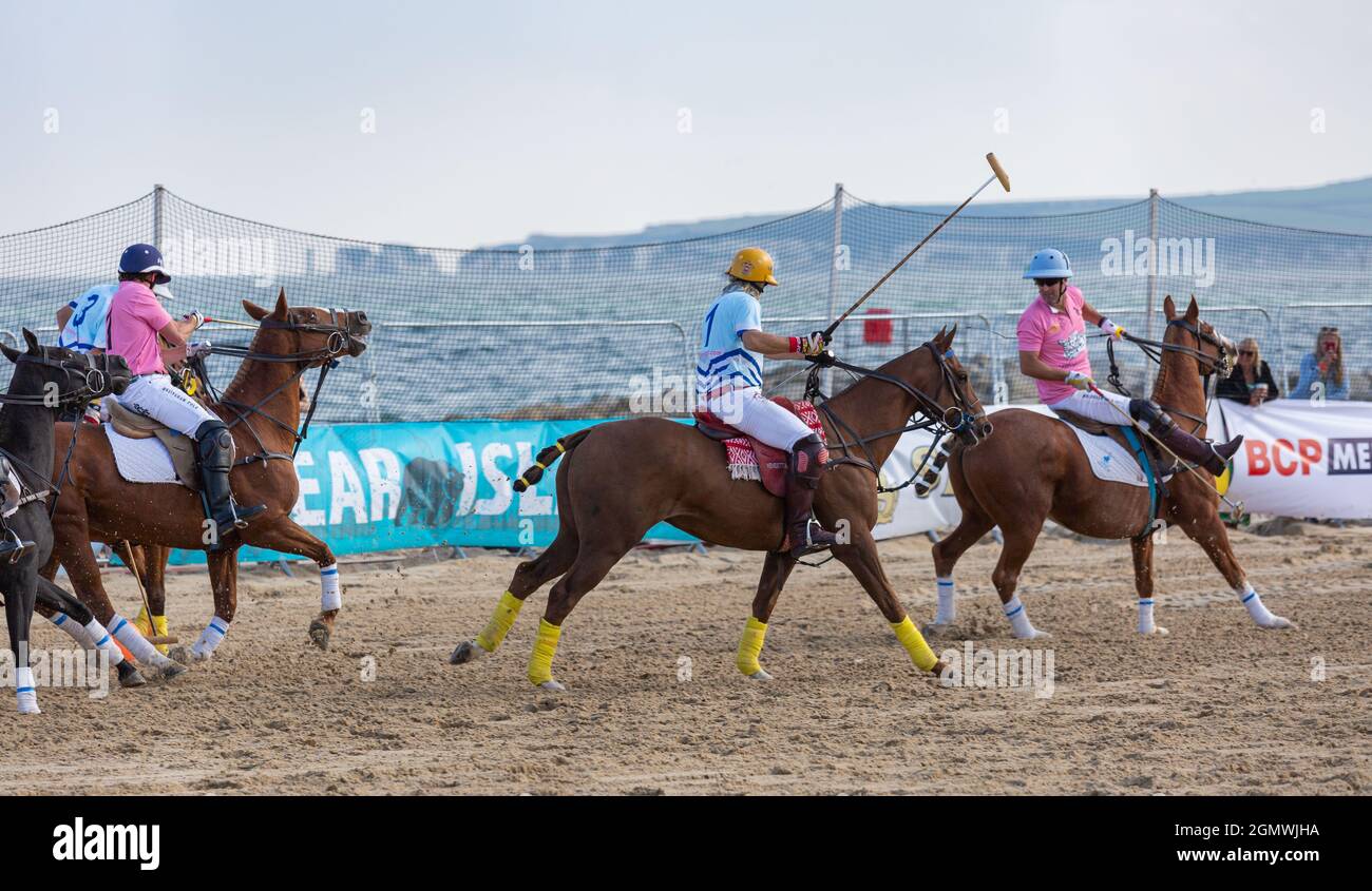 British Sand Polo Sandbanks Beach 17th September 2021 Stock Photo - Alamy