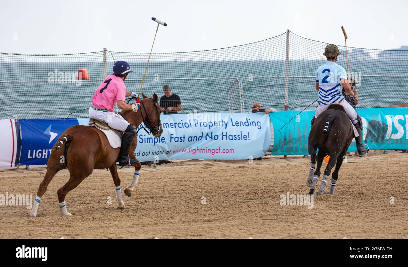 British Sand Polo Sandbanks Beach 17th September 2021 Stock Photo - Alamy