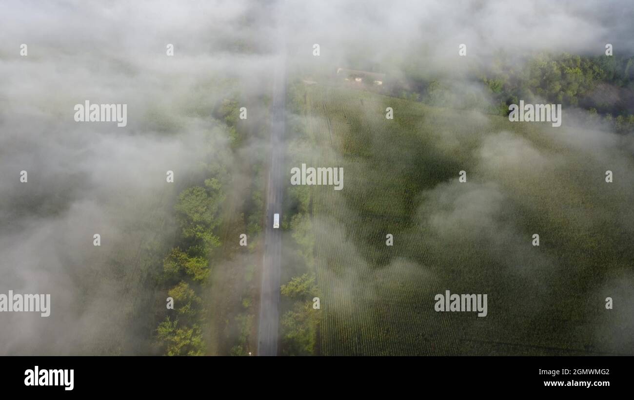 Aerial 4k flight over road hi-res stock photography and images - Alamy