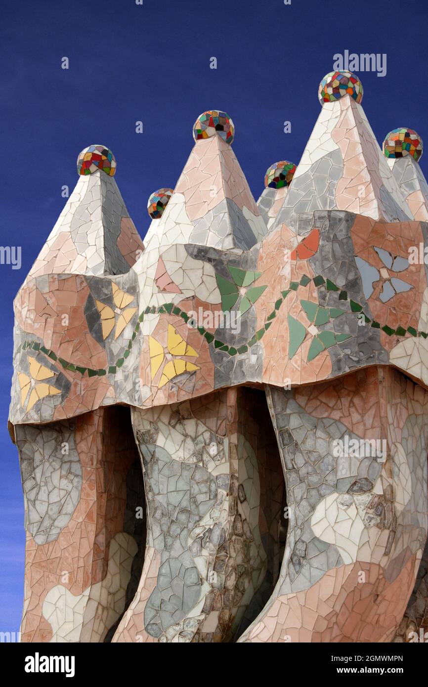 Rooftop of Casa Batllo by Gaudi- Barcelona Stock Photo - Alamy