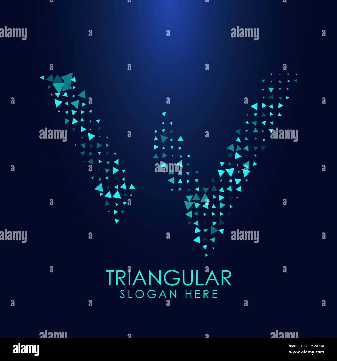 Futuristic triangular letter W in halftone. Letter illustration ...